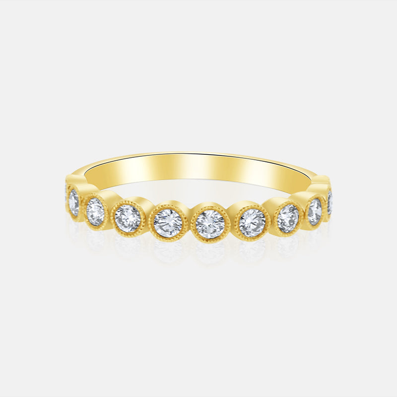 Diamond Bezel Wedding Band with .48 carat of Diamonds in 14 Karat Yell ...