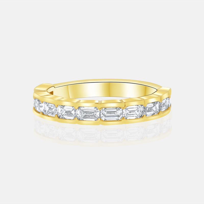 Modern Bezel Set Asscher Cut Ring in 14K Yellow Gold with 1.10 Carat o ...